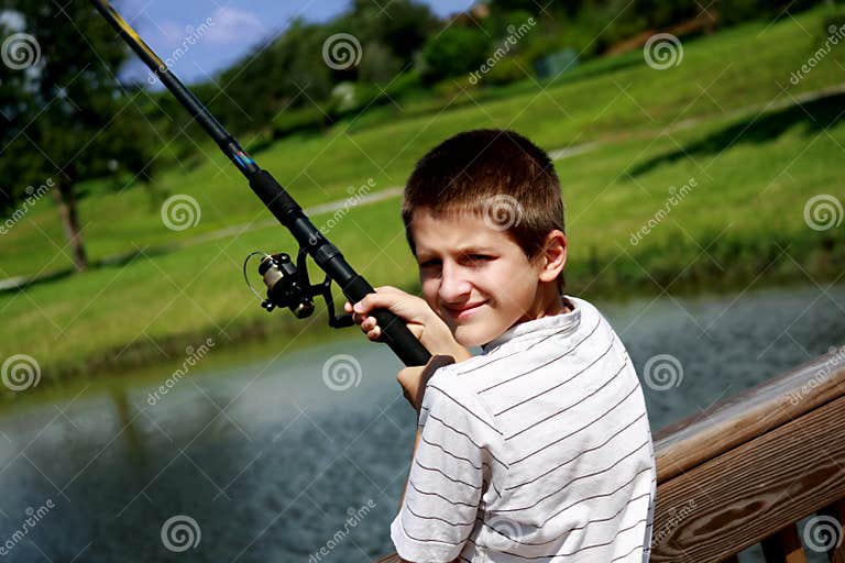 Boy fishing stock image. Image of children, angling, summer - 6339959