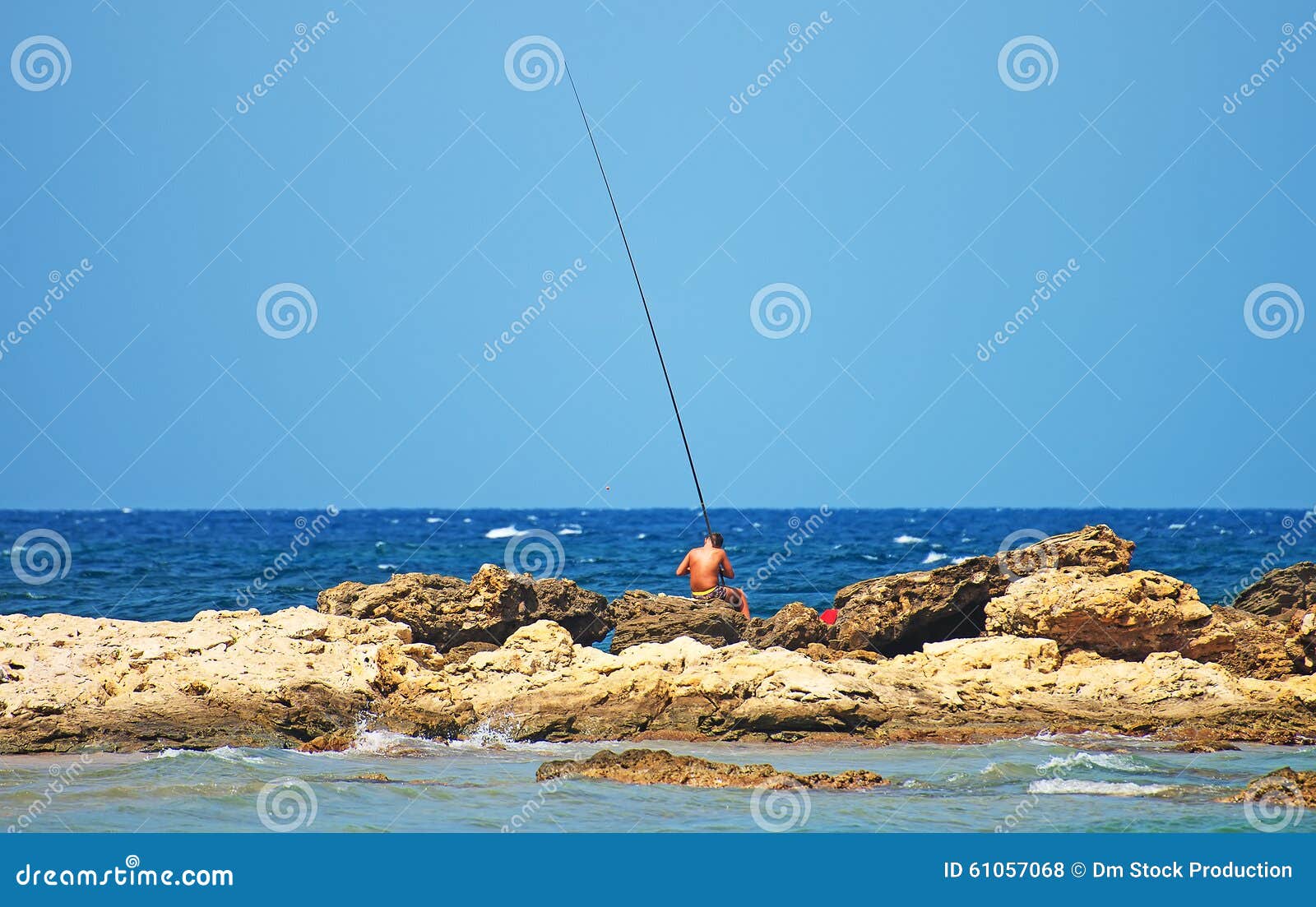 Boy fishing. stock photo. Image of leisure, summertime - 61057068