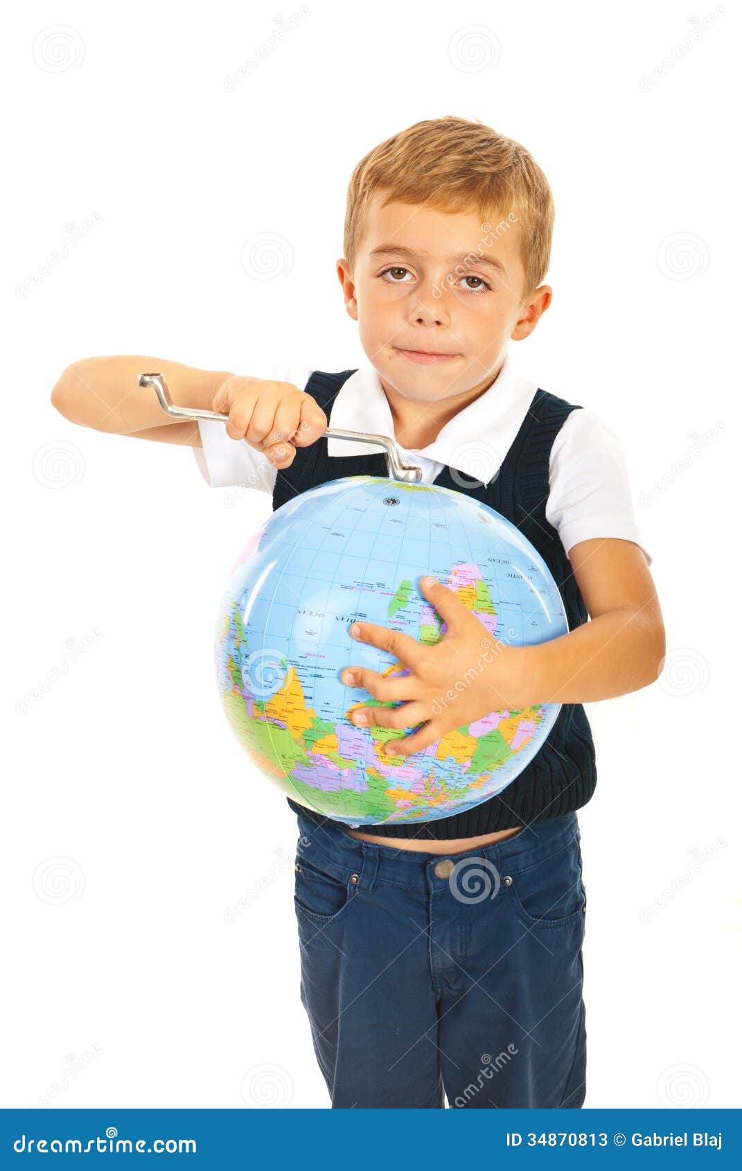 Boy fix the world stock image. Image of background, portrait - 34870813
