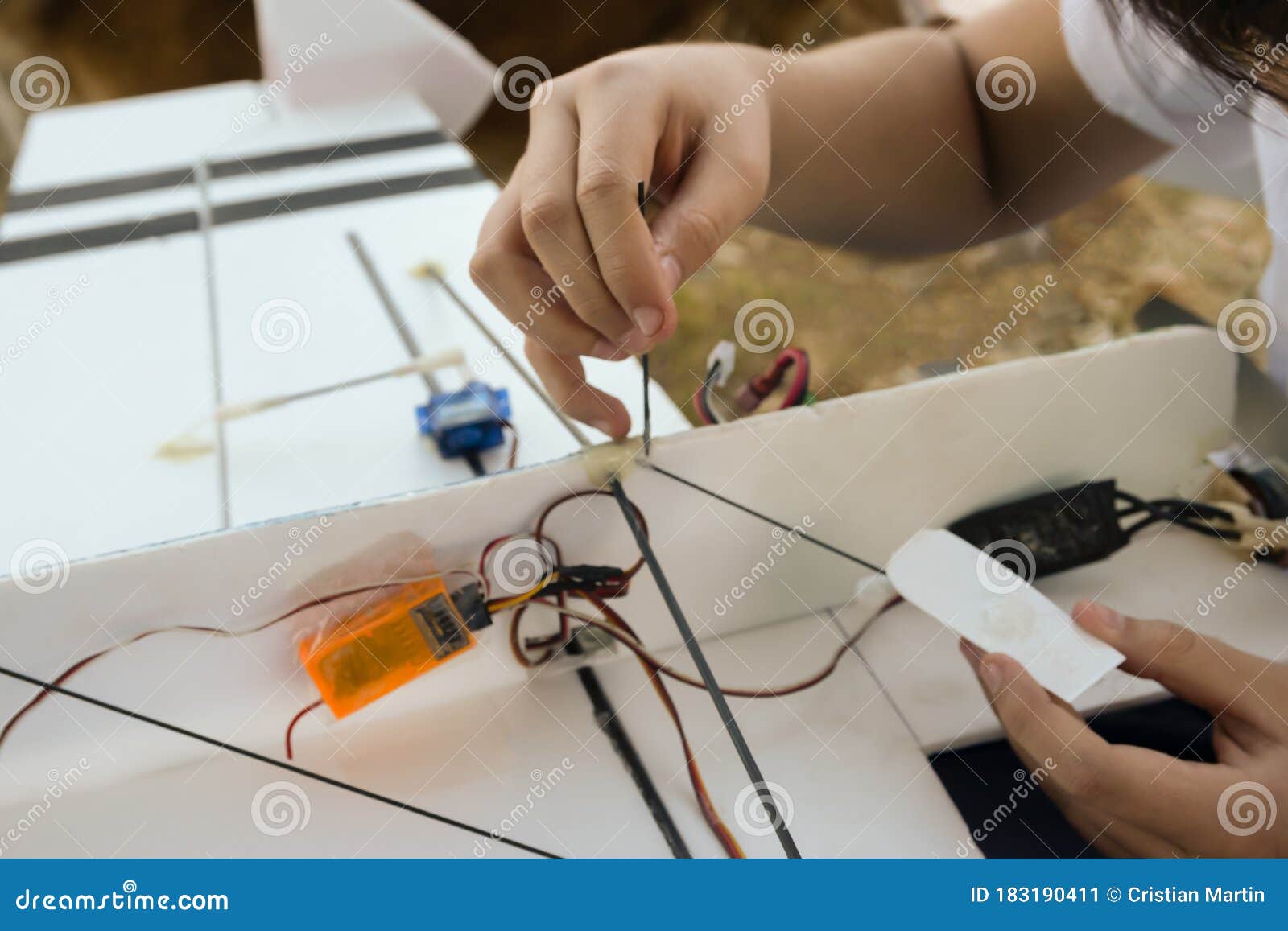 Boy Fixing Model Airplane RC Stock Image - Image of hobby, fixing ...