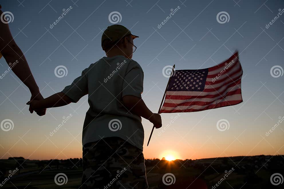 Boy and flag stock image. Image of freedom, america, banner - 1046617