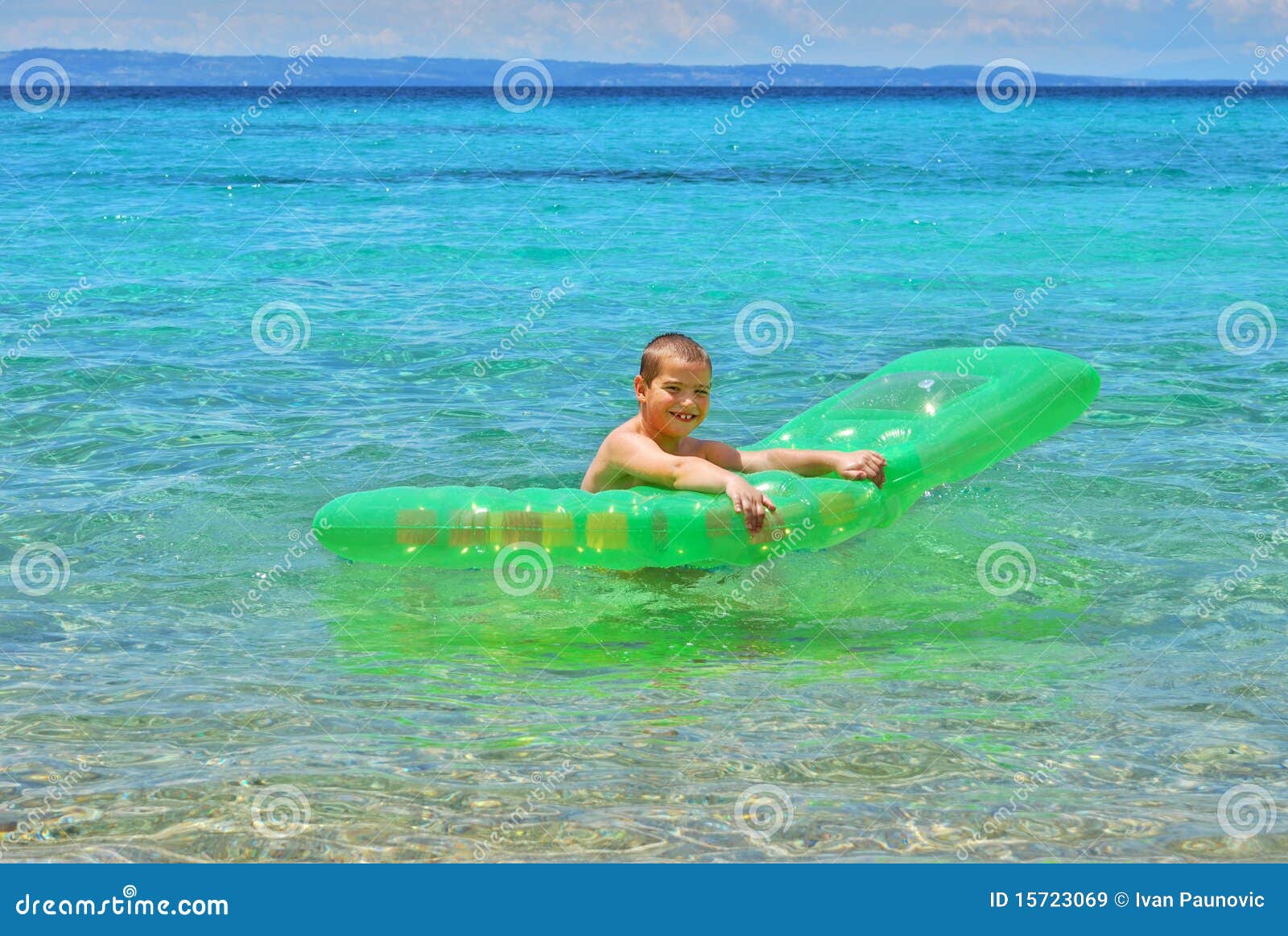 Boy with float stock image. Image of halkidiki, relax - 15723069