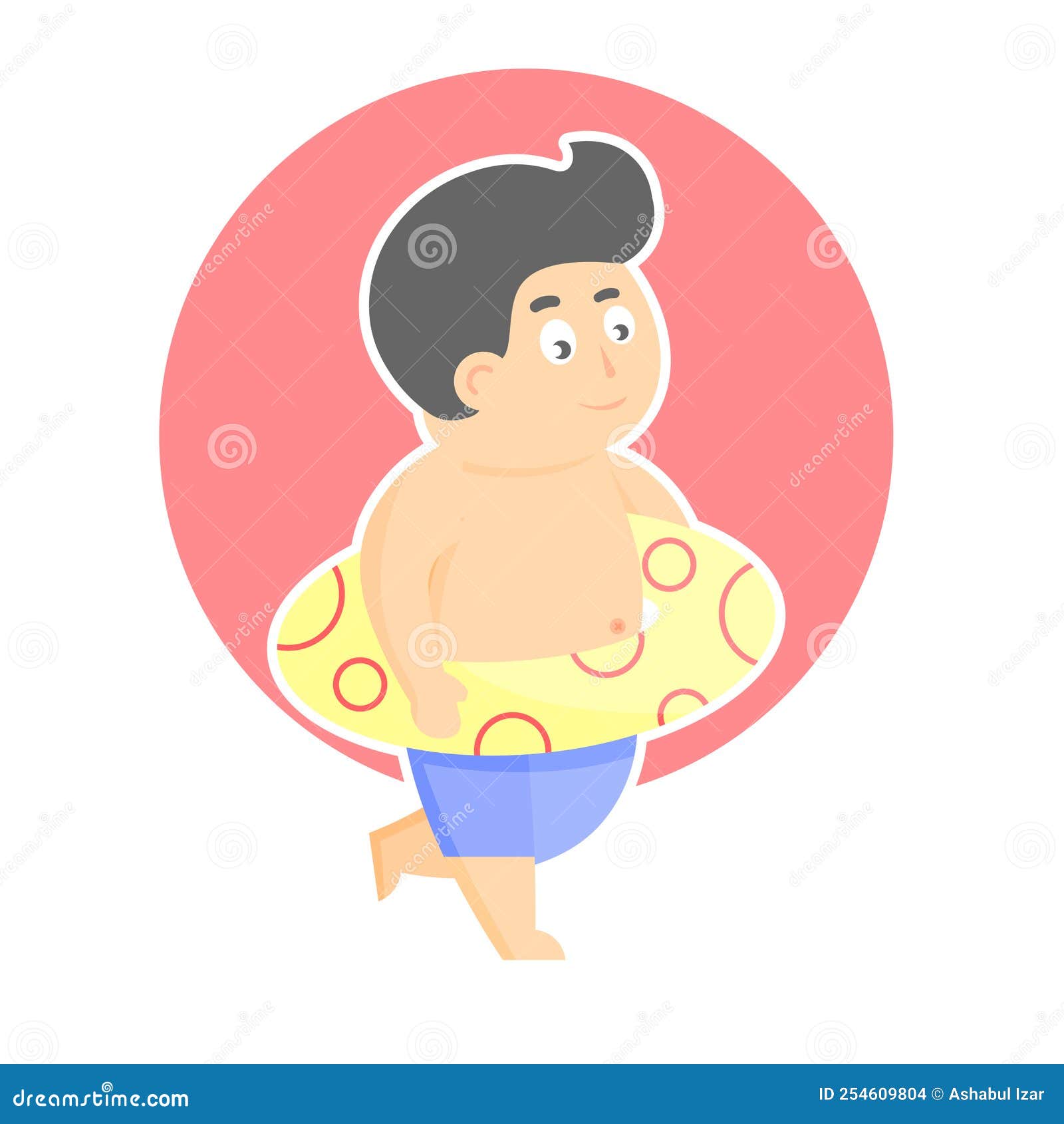 Boy with float stock vector. Illustration of cheerful - 254609804