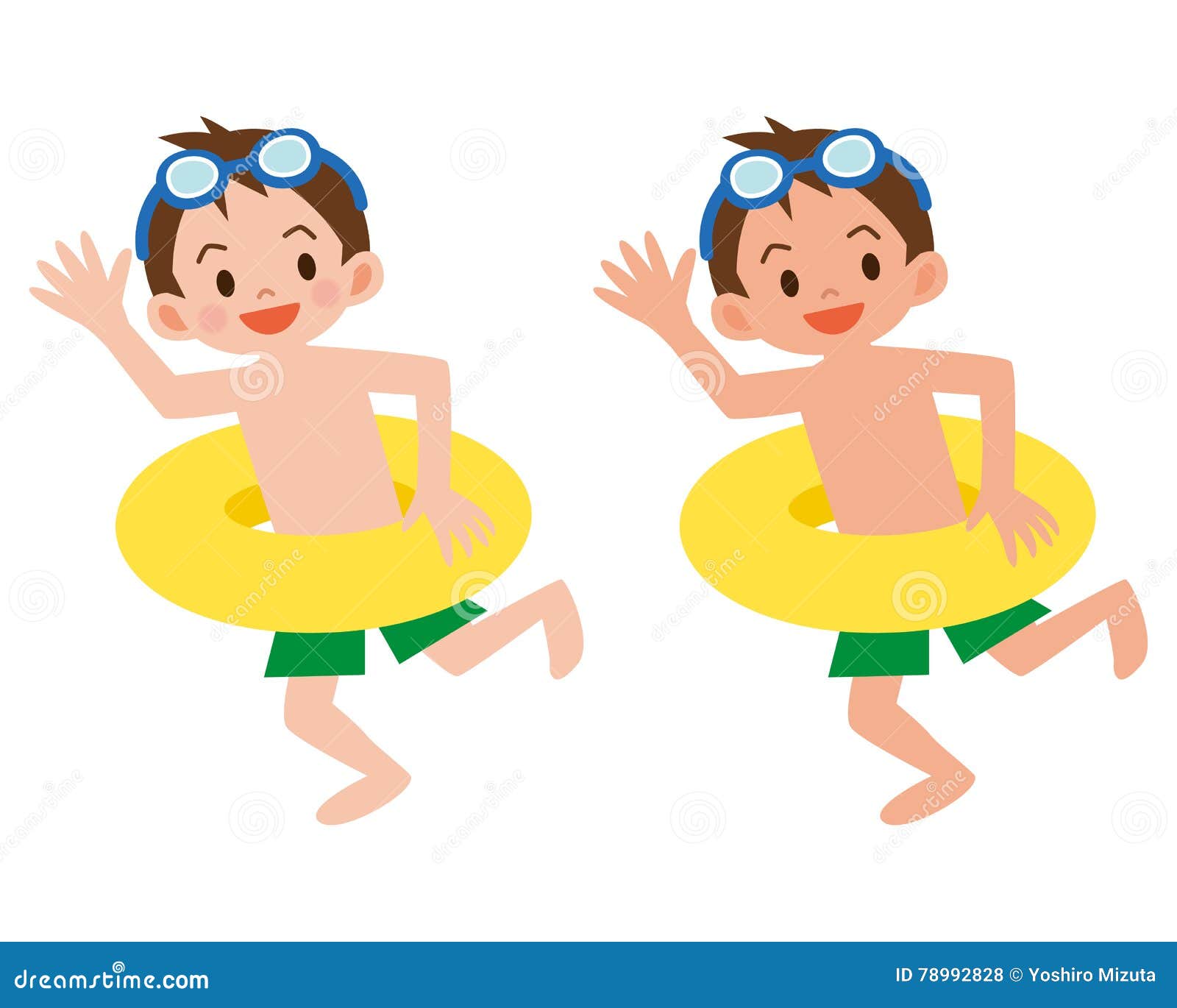 Boy with a float stock vector. Illustration of child - 78992828