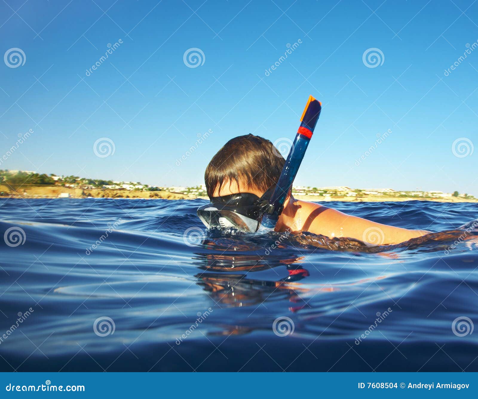 Boy Floats Under Water in the Sea Stock Photo - Image of color, deep ...