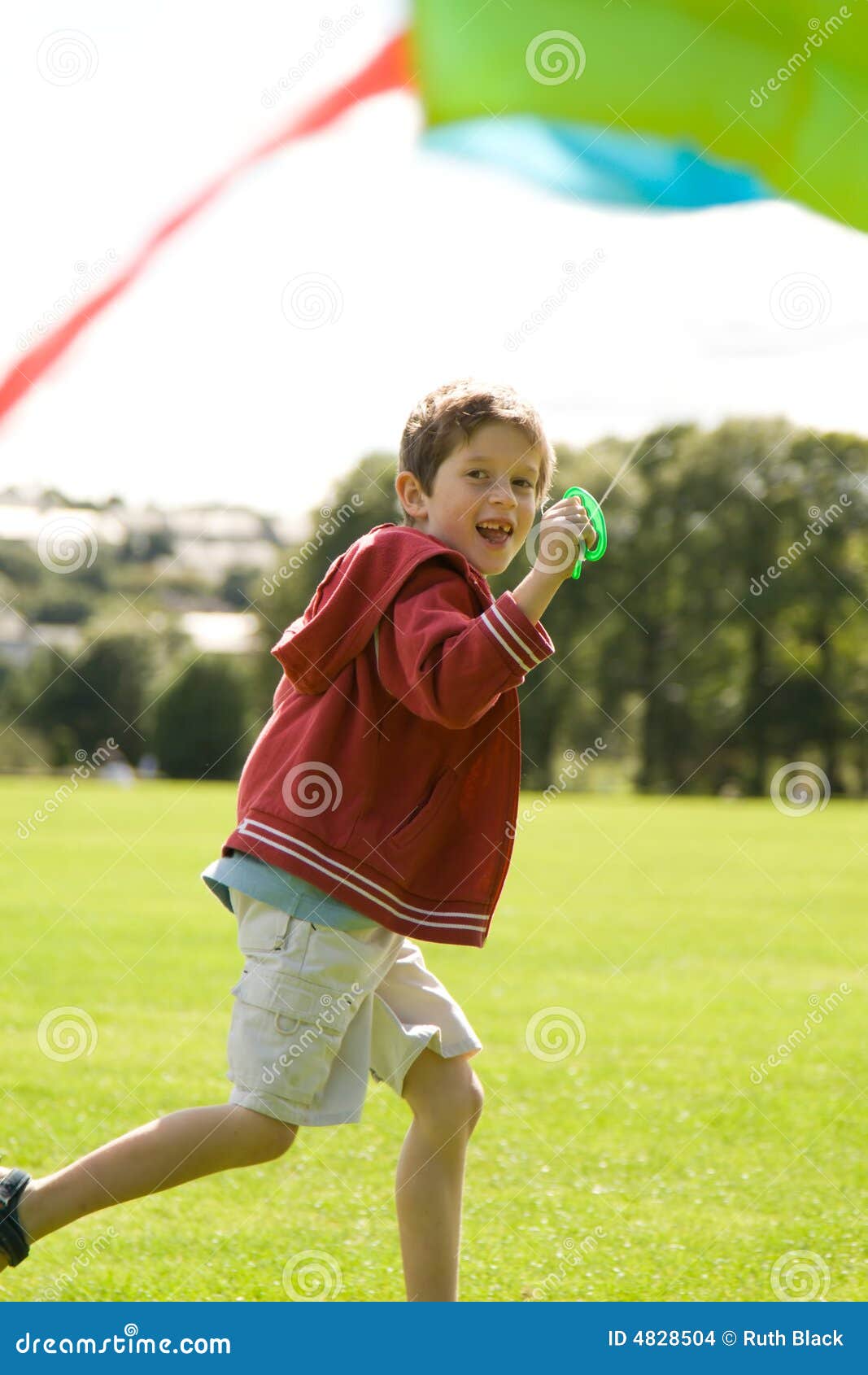 Boy flying a kite stock photo. Image of years, flying - 4828504