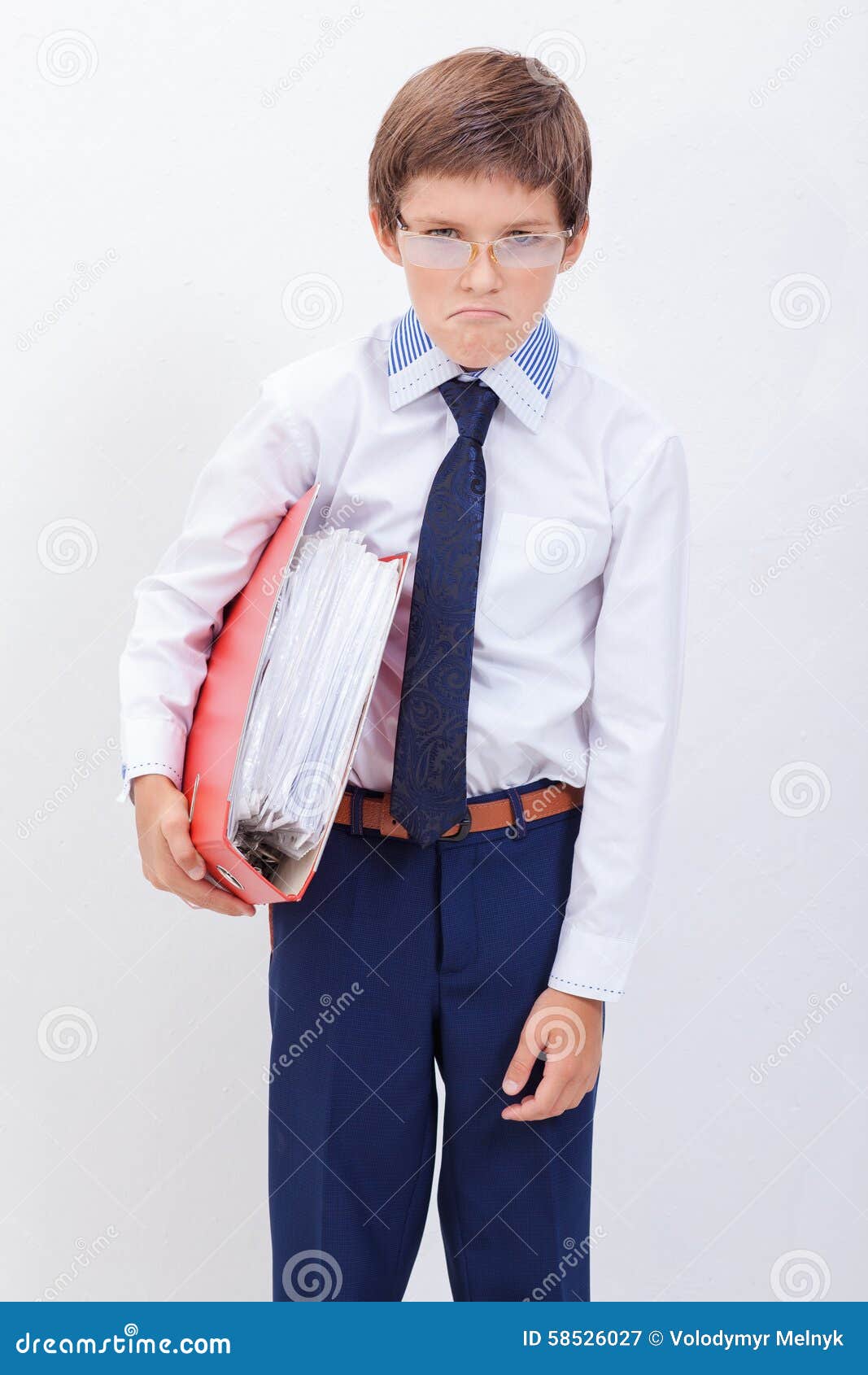 The boy with folders stock image. Image of business, elementary - 58526027