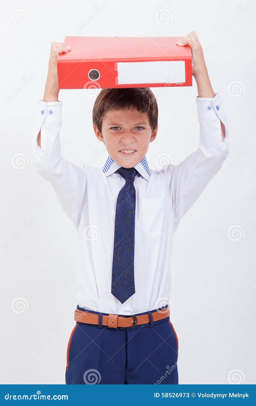 The boy with folders stock image. Image of elementary - 58526973