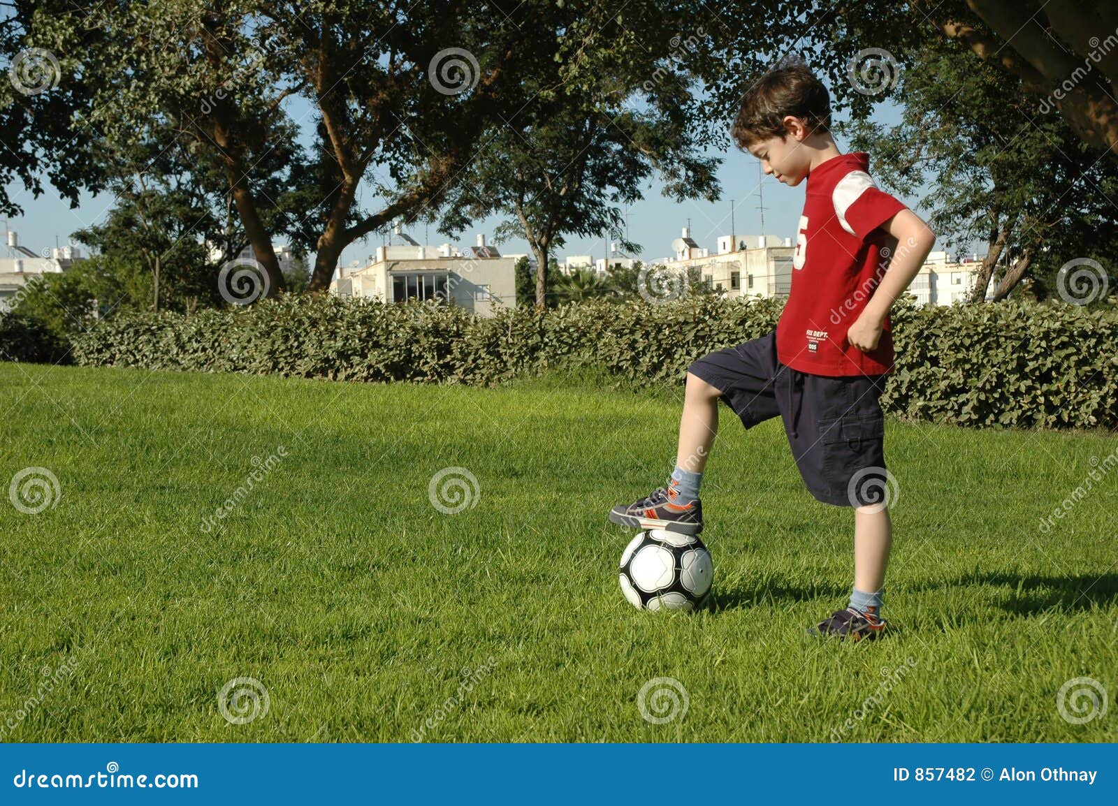 Boy with football stock photo. Image of standing, sport - 857482
