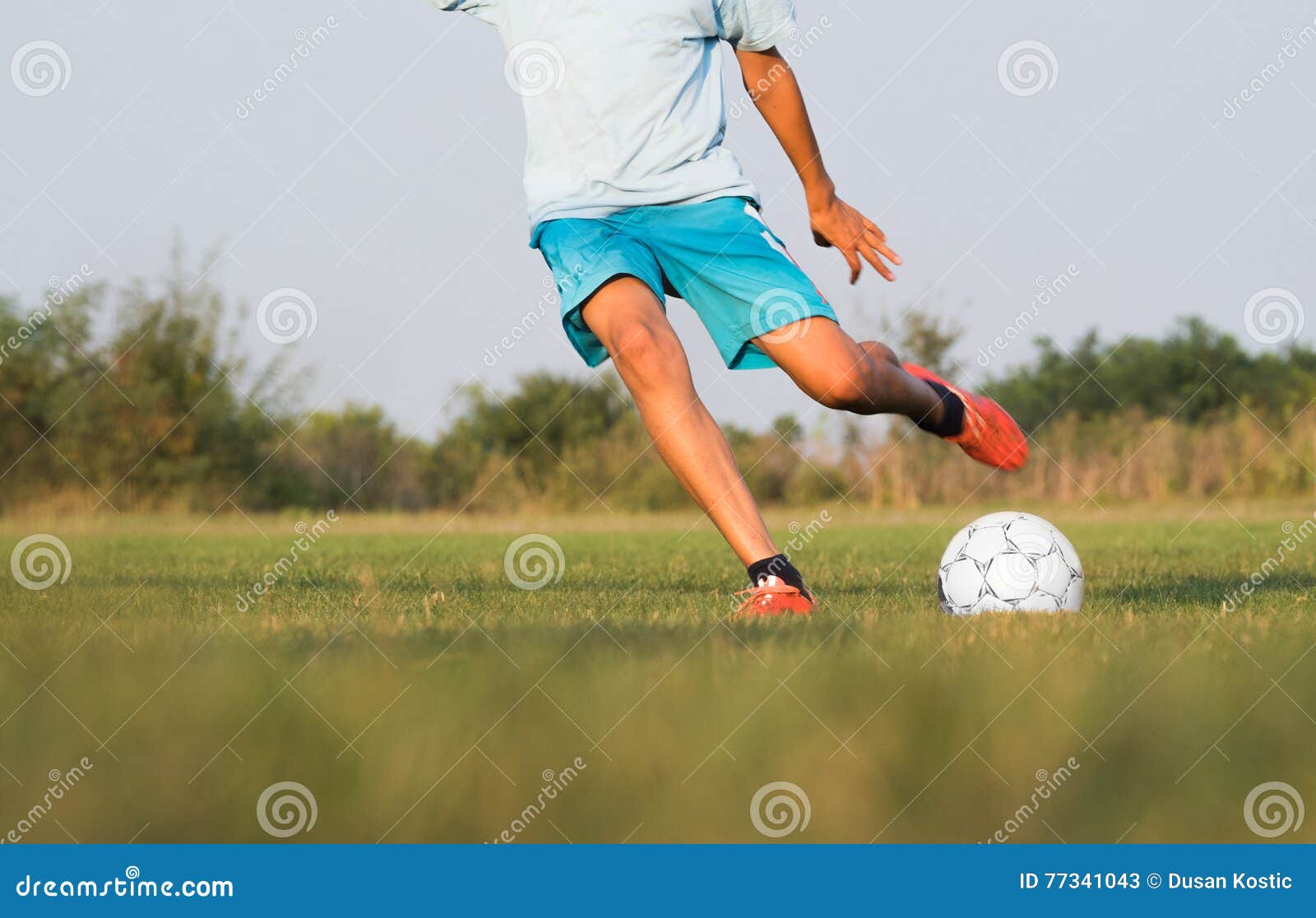 Boy on the Football Training Stock Image - Image of spring, elementary ...