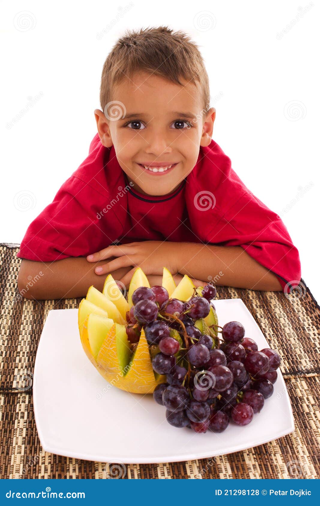 Boy and fresh fruit stock photo. Image of fruit, vitamin - 21298128