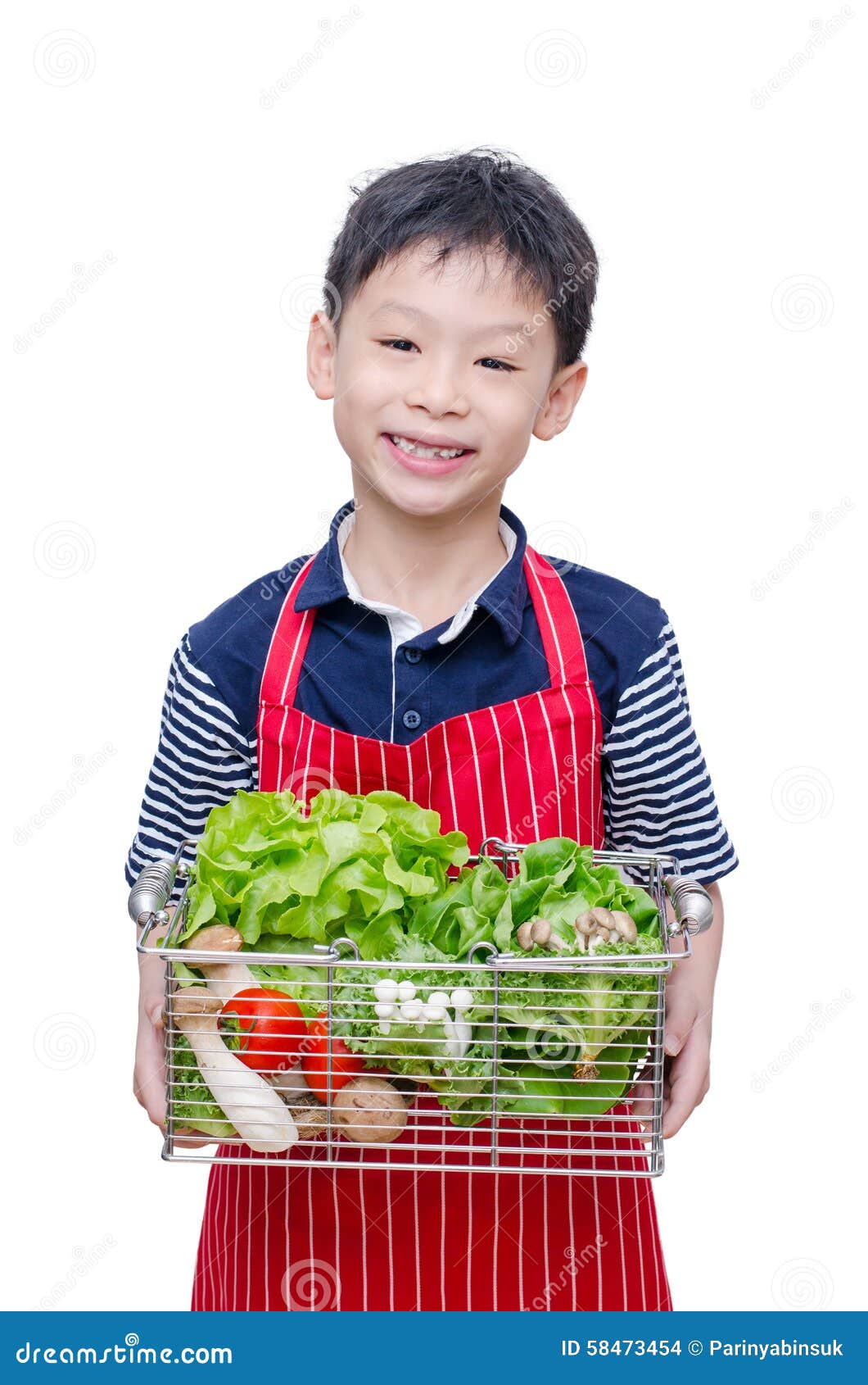 Boy with fresh vegetable stock photo. Image of children - 58473454
