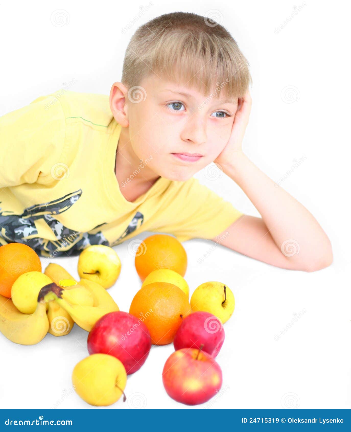 Boy with fruit stock image. Image of apple, eating, ripe - 24715319