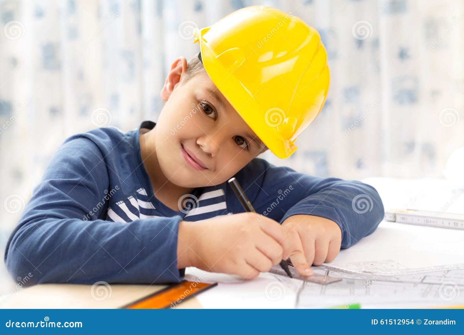 A boy future engineer stock photo. Image of happy, yellow - 61512954