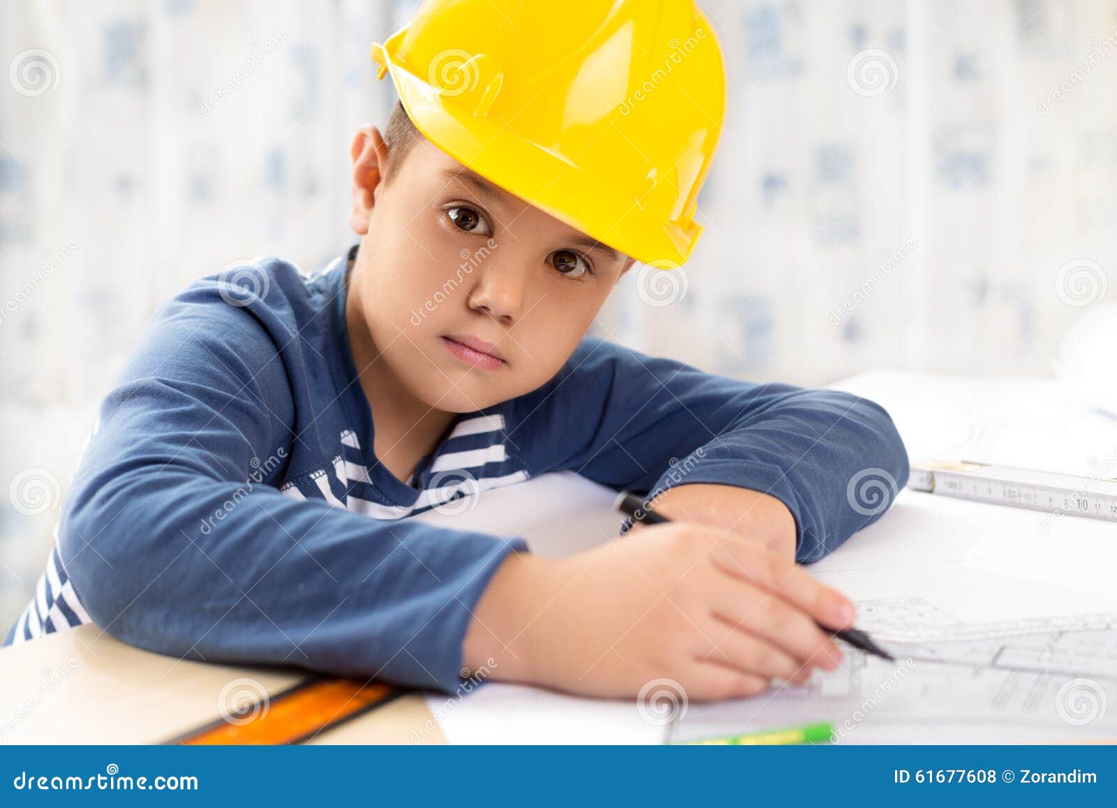 A boy future engineer stock photo. Image of architect - 61677608