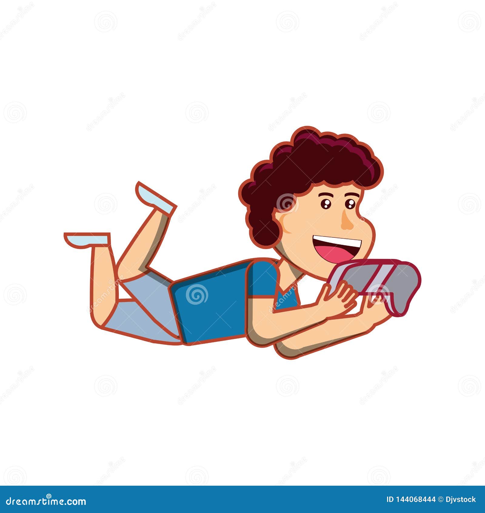 Boy with Game Control Character Stock Illustration - Illustration of ...