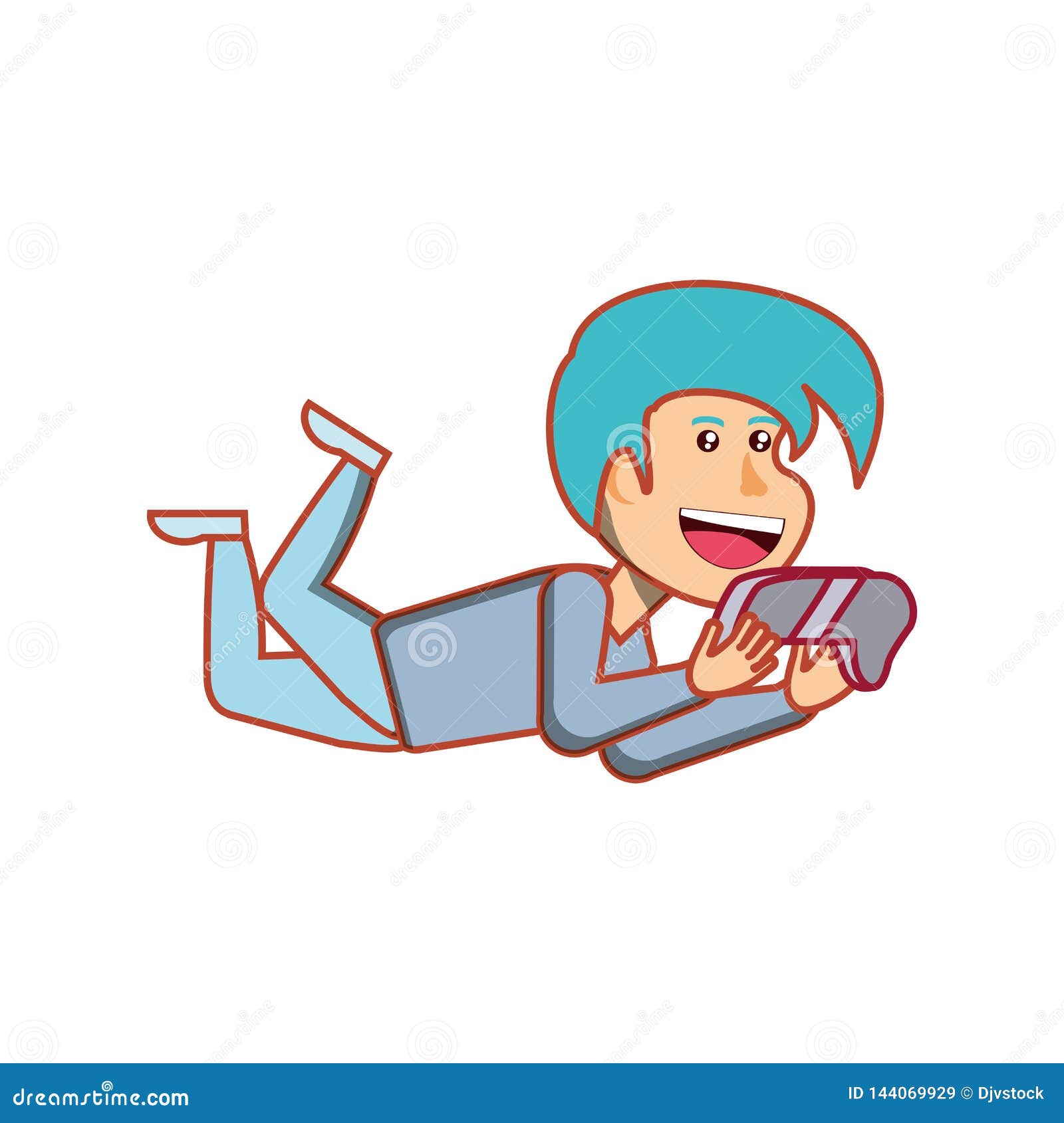 Boy with Game Control Character Stock Illustration - Illustration of ...