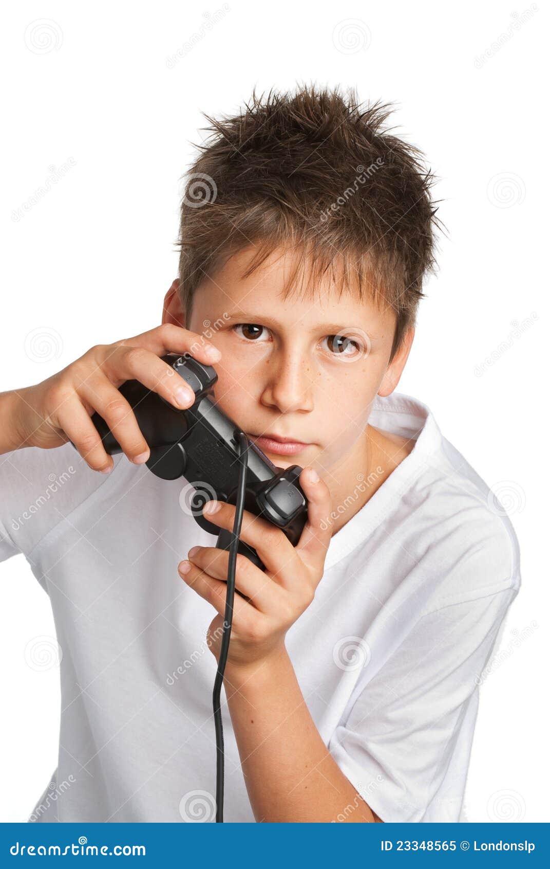 Boy with games controller. stock image. Image of success - 23348565