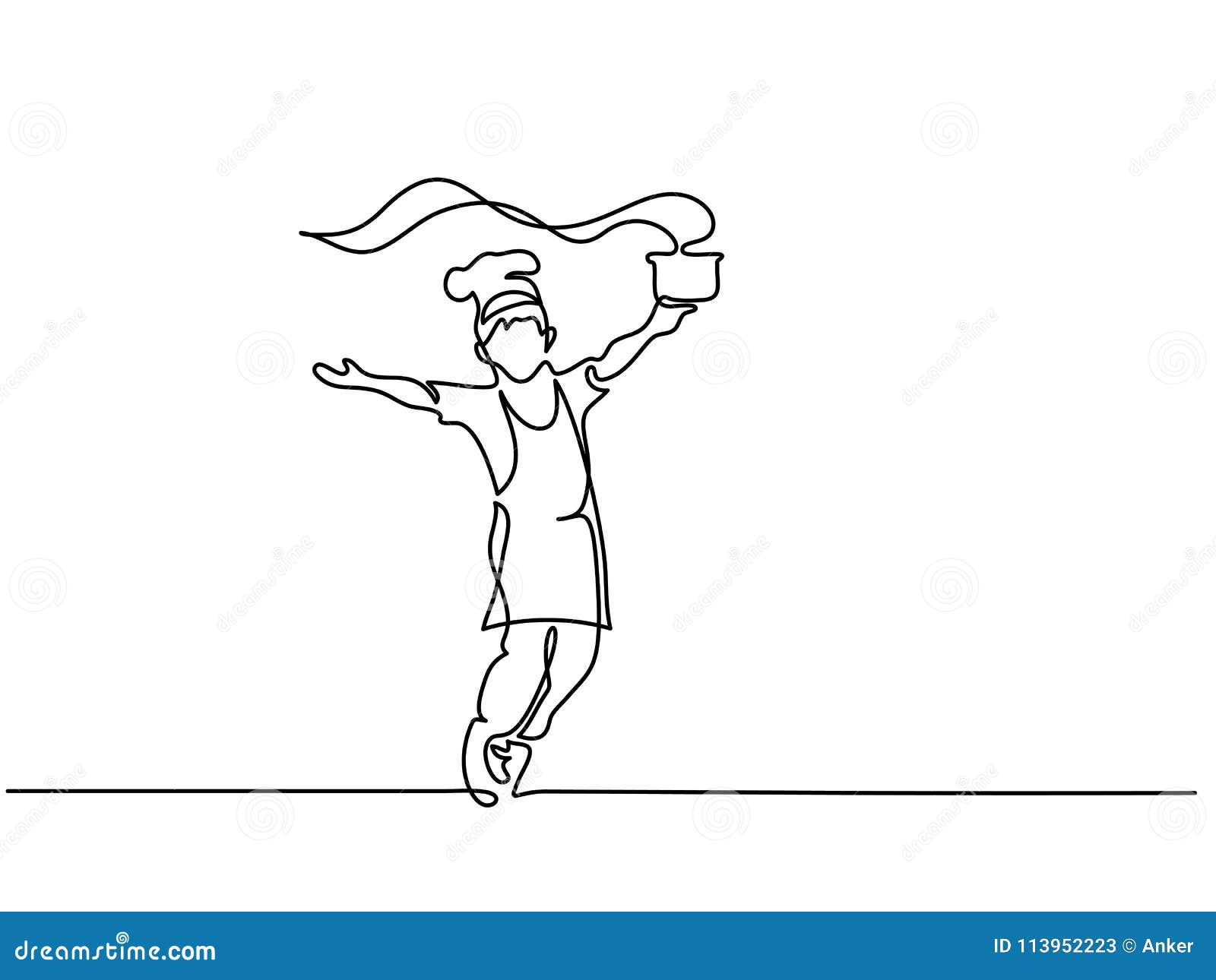 Boy Garson Running with Cup of Tea Coffee Stock Vector - Illustration ...