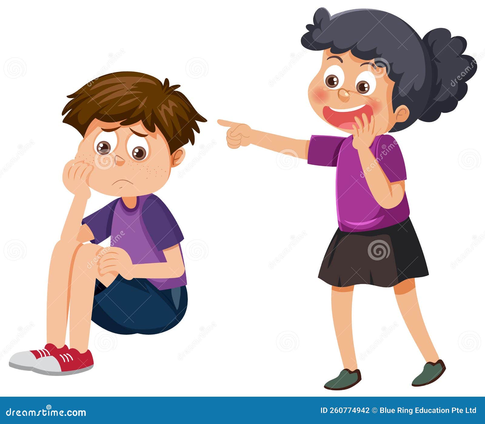 A Boy Get Bullied by His Friend Stock Vector - Illustration of people ...