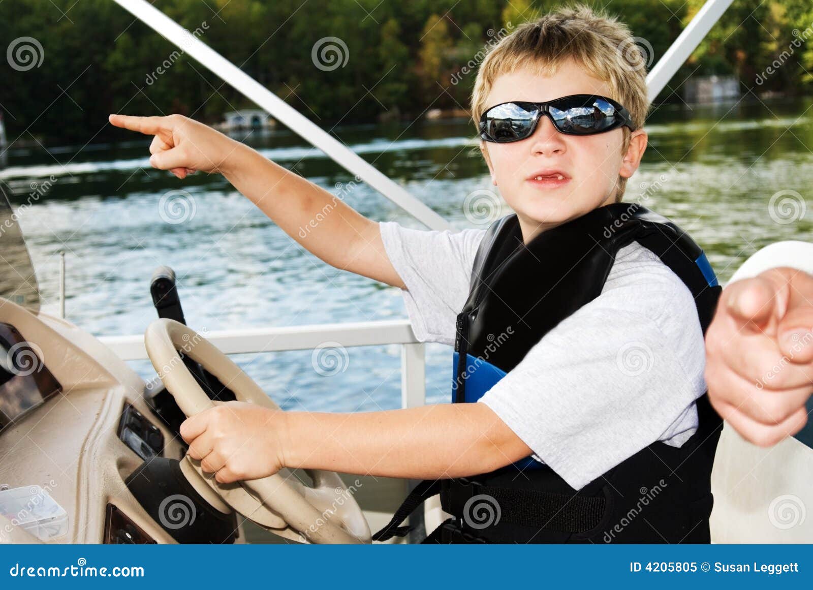 Boy Gets Direction from Father Stock Image - Image of nature, boat: 4205805