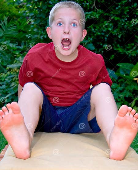 Boy getting a fright stock photo. Image of sitting, scream - 7532474