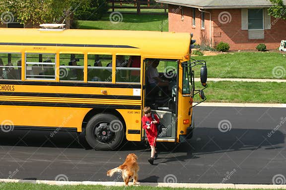 Boy Getting off School Bus stock photo. Image of youth - 1314920