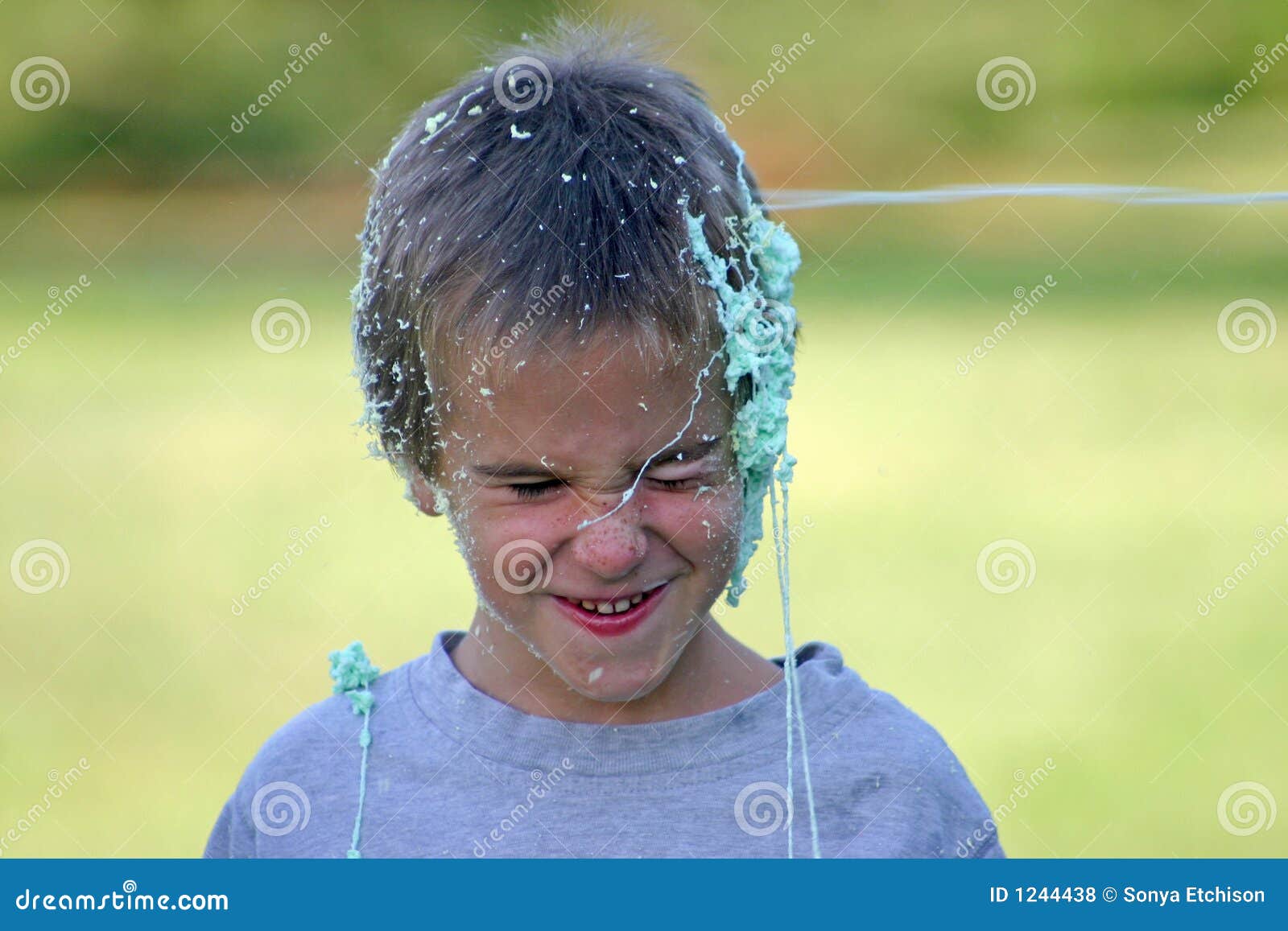 Boy Getting Shot with String Stock Photo - Image of cute, close: 1244438