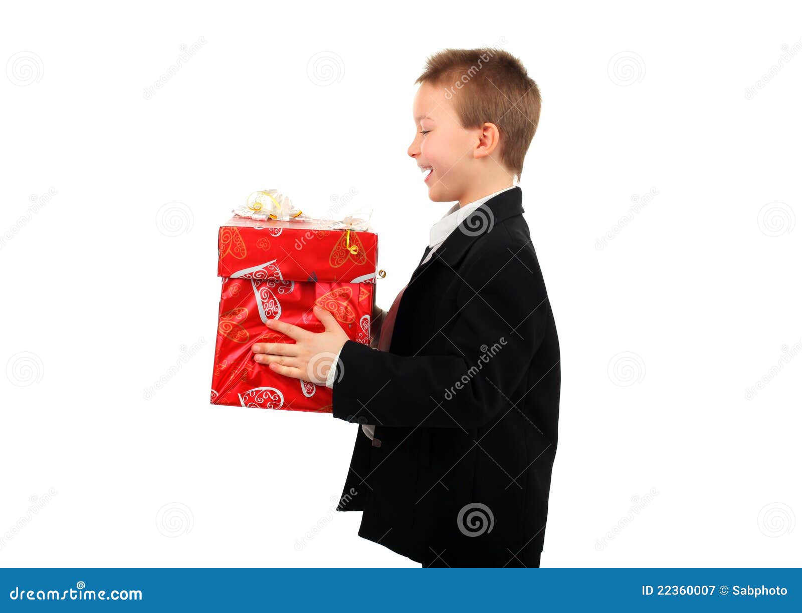 Boy with gift stock image. Image of hold, cheerful, childhood - 22360007