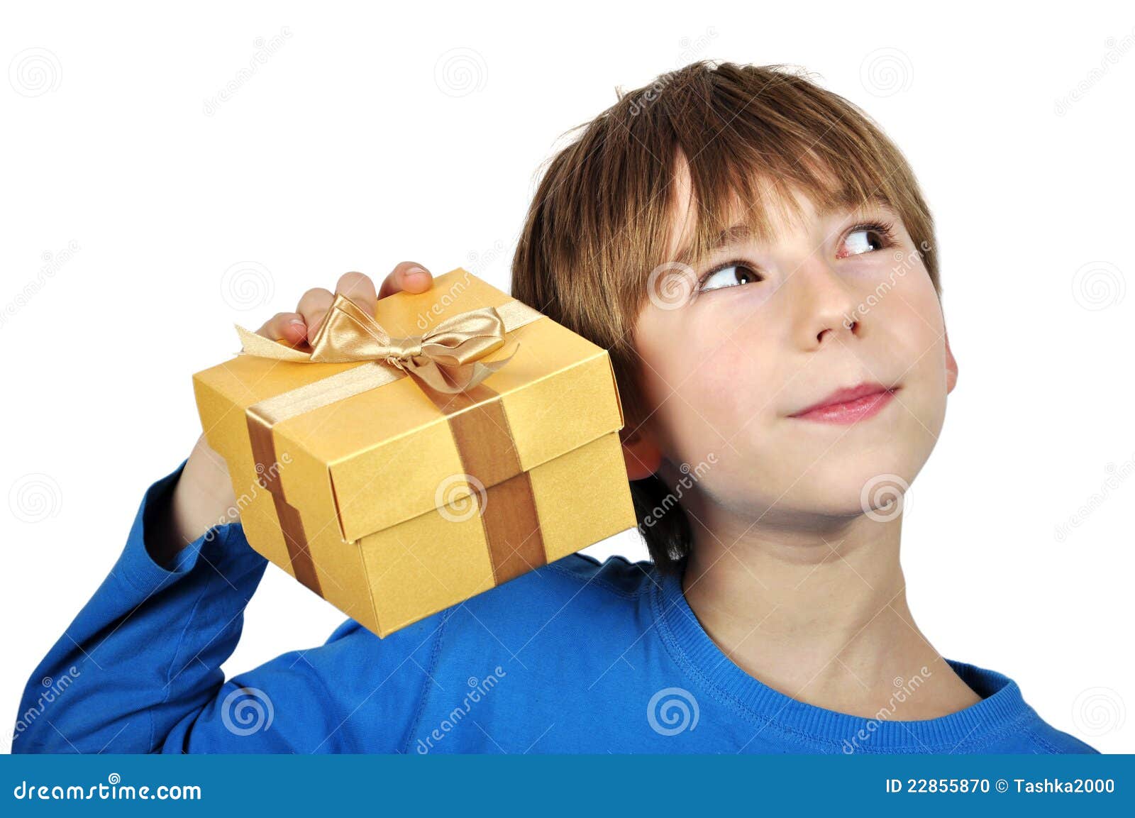 Boy with gift box stock photo. Image of christmas, white - 22855870