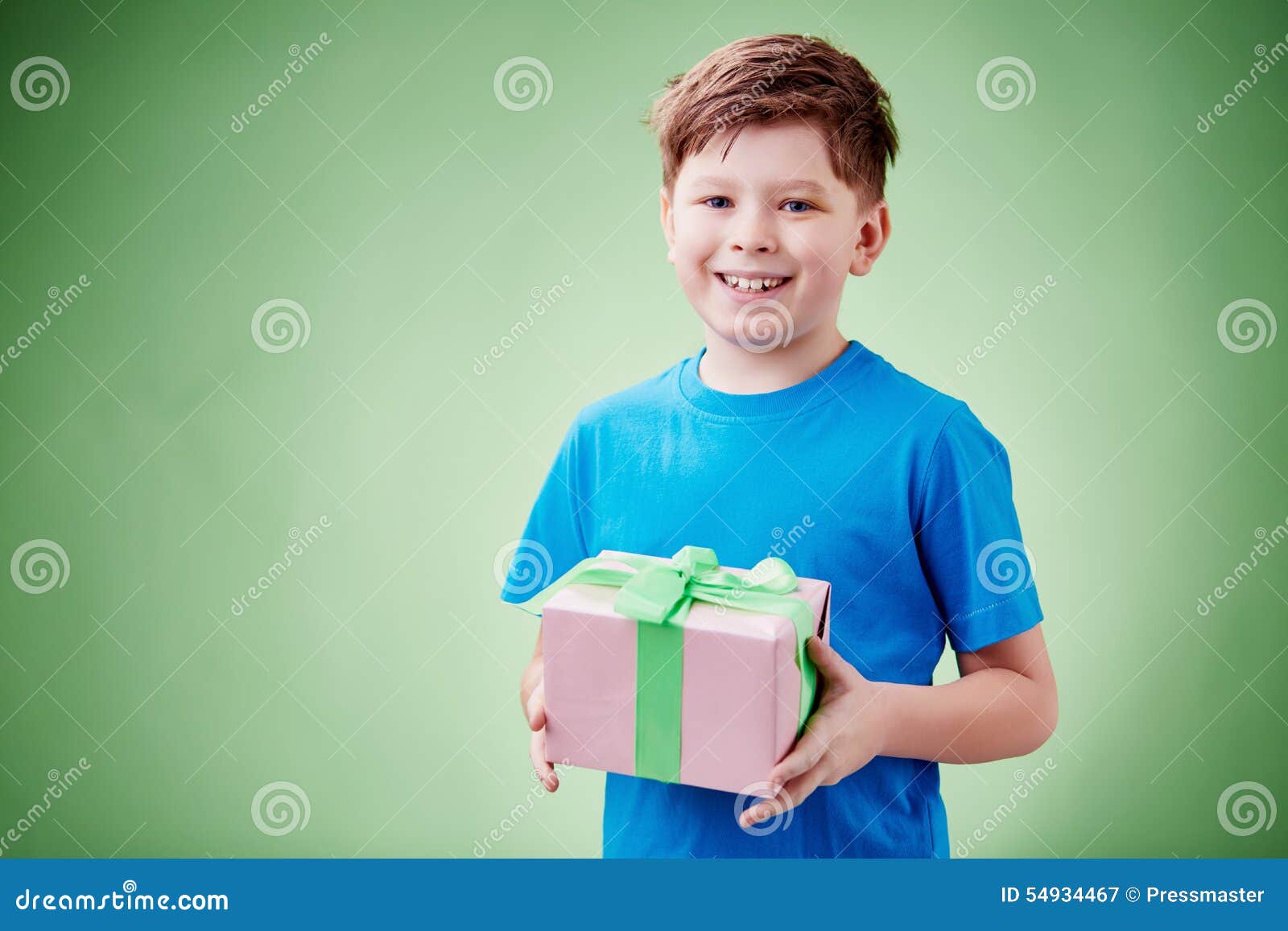 Boy with gift box stock image. Image of occasion, ribbon - 54934467