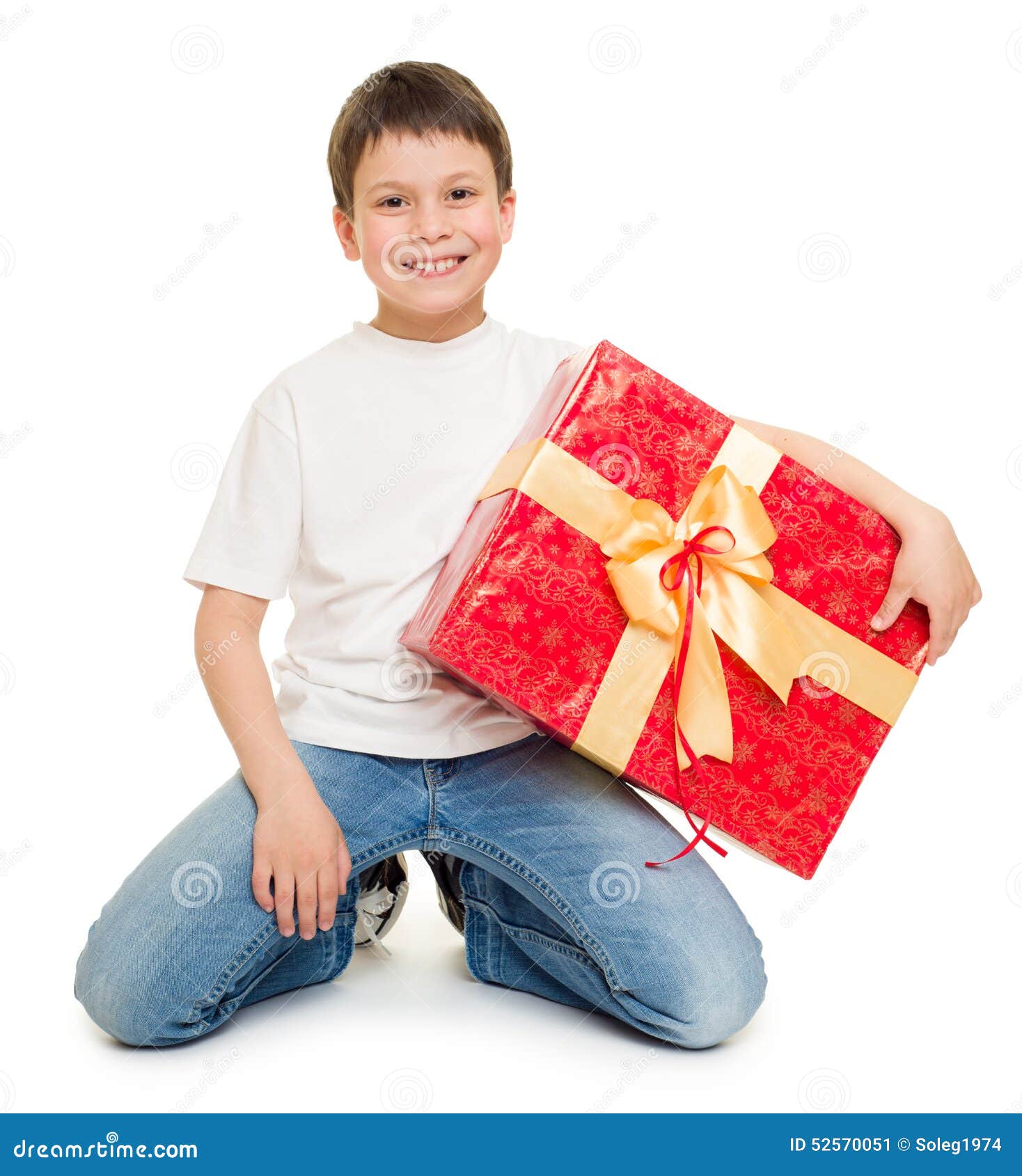 Boy with gift box stock image. Image of portrait, surprise - 52570051