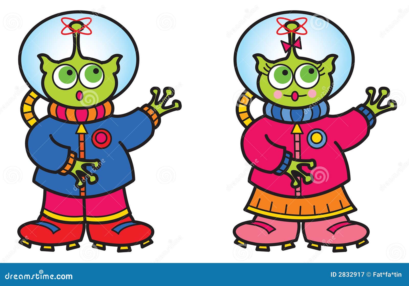 Boy and girl alien stock vector. Illustration of isolated - 2832917
