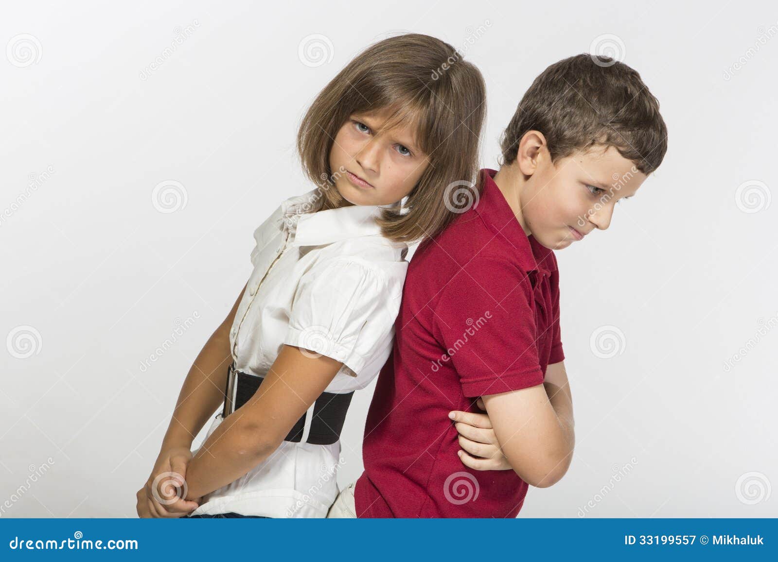 Boy and a Girl are Angry at Each Other Stock Image - Image of children ...
