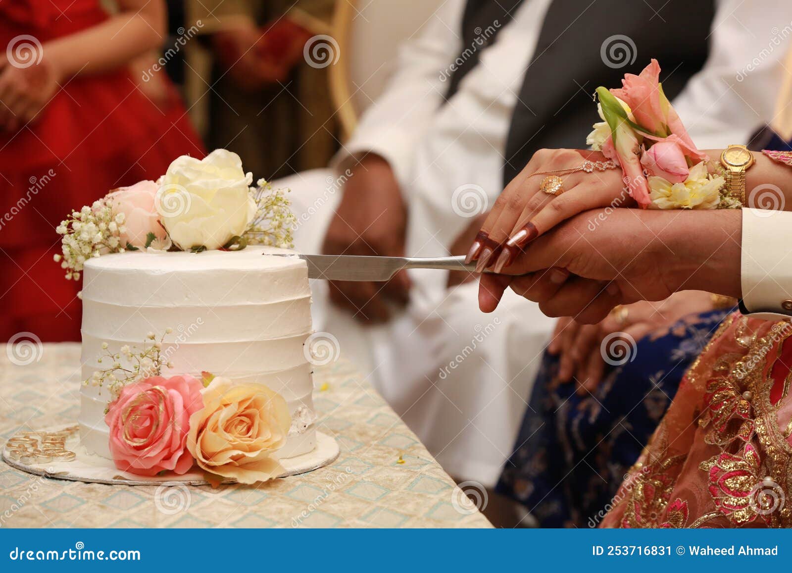 Boy and Girl Both Cutting the Cake. Stock Image - Image of cake, meal ...
