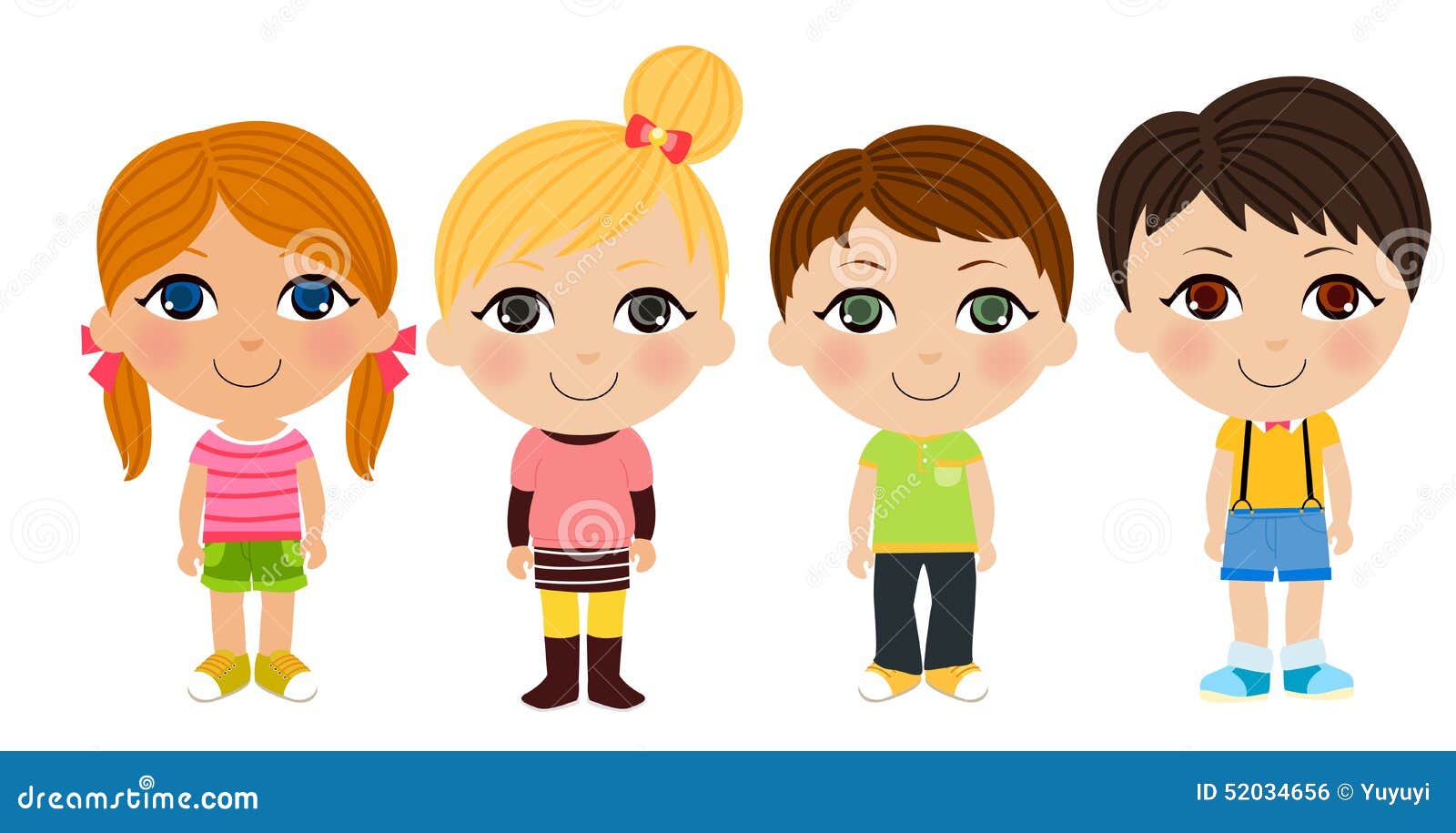 Boy and girl cartoon set stock vector. Illustration of cartoon - 52034656