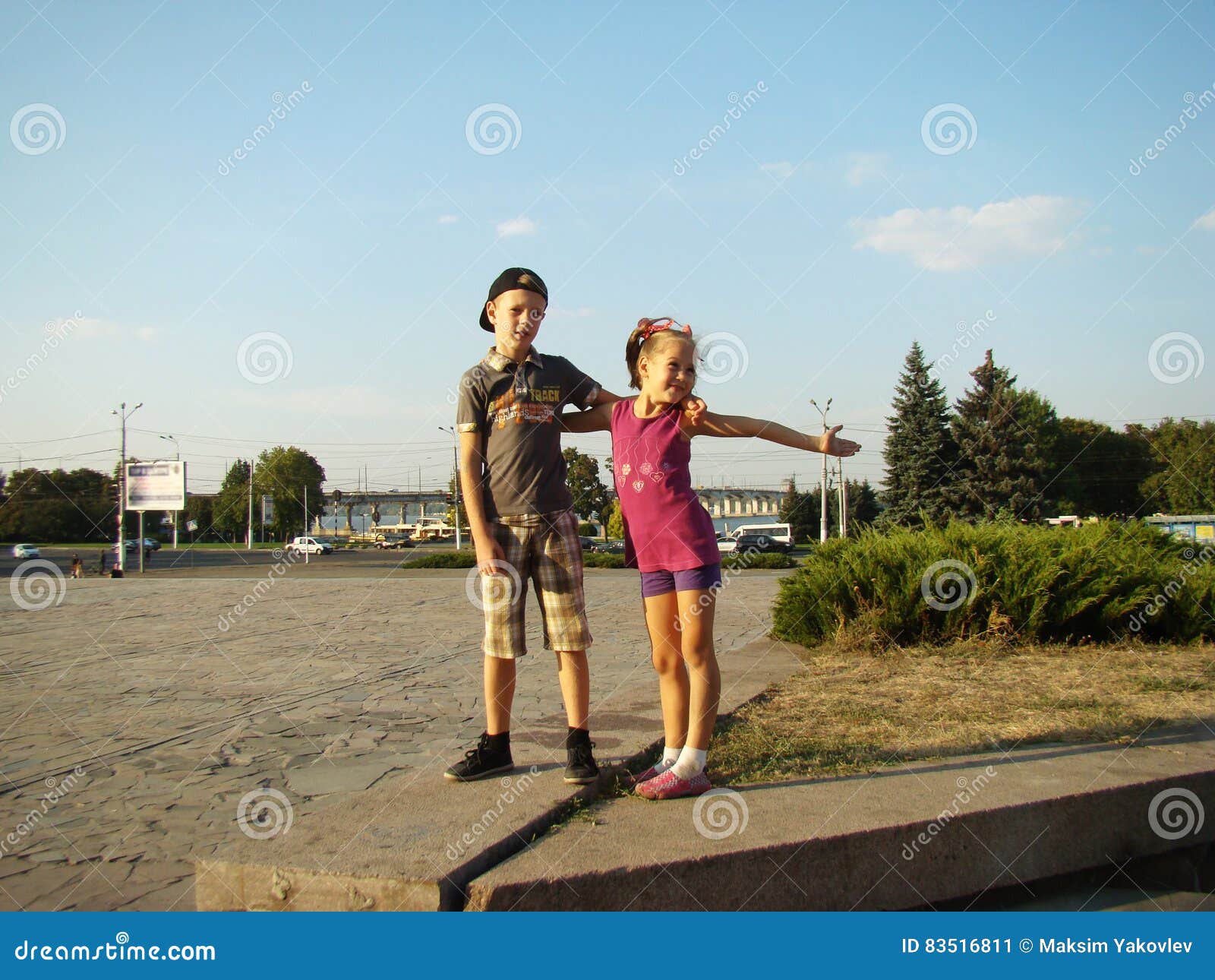 Boy and girl stock image. Image of nature, dnie, brother - 83516811