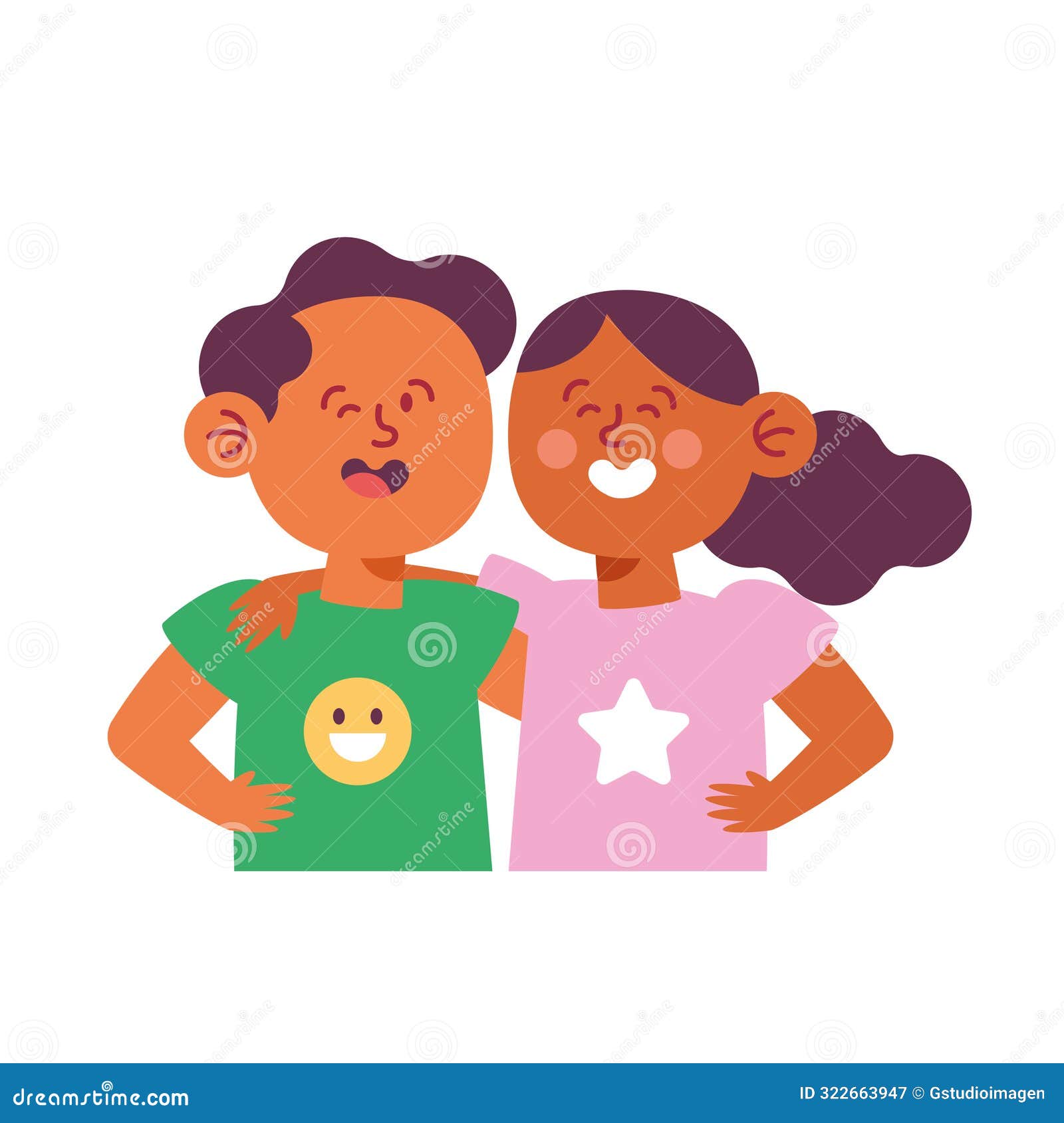 Boy and girl embracing stock vector. Illustration of girl - 322663947