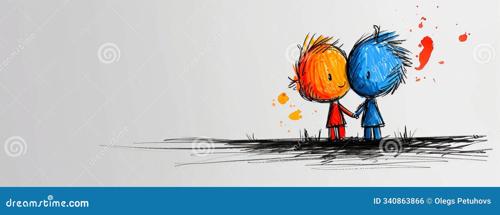 A Boy and a Girl, Hands on Each Other S Shoulders, Stand Side by Side ...