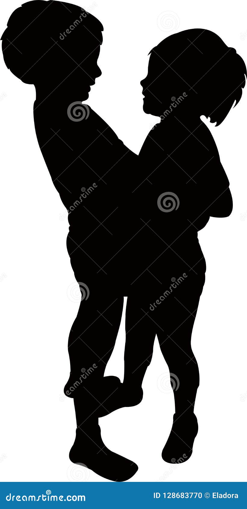 A Boy and a Girl Hugging, Silhouette Vector Stock Vector - Illustration ...