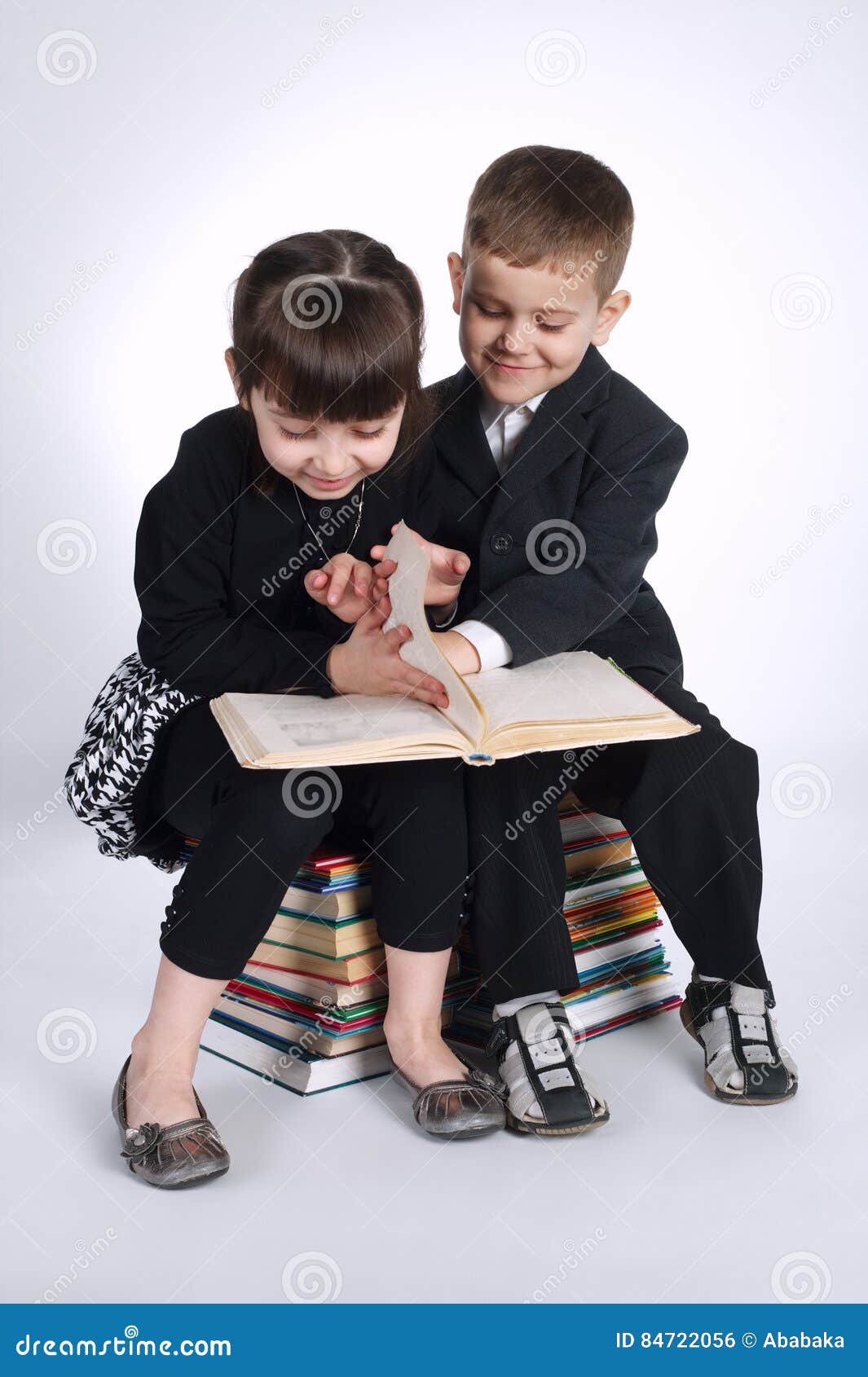 Boy and Girl Making Homework Stock Photo - Image of isolated, school ...