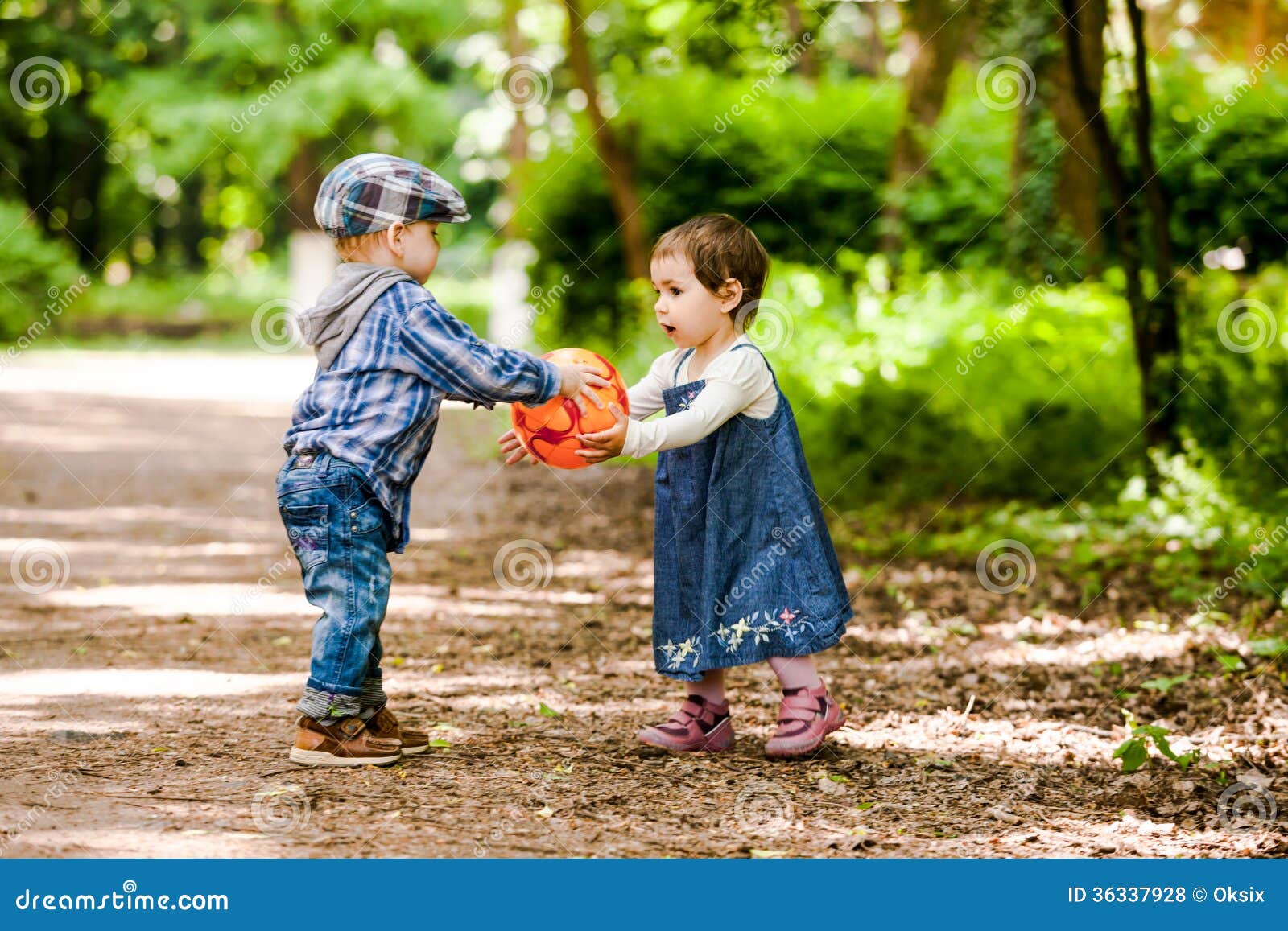Boy and girl stock photo. Image of childhood, nature - 36337928