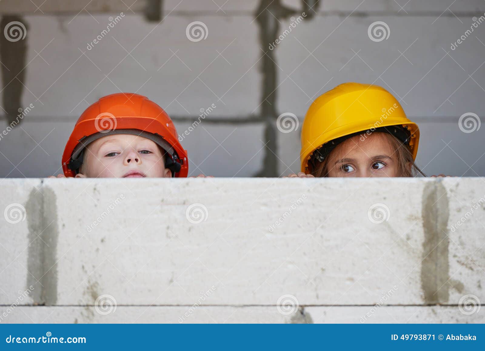 Boy and Girl Playing on Construction Site Stock Image - Image of play ...