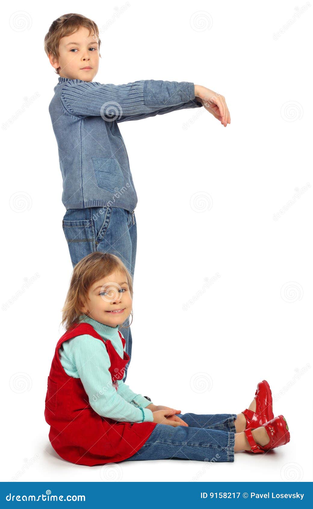 Boy With Girl Represent Letter J Stock Photo | CartoonDealer.com #9158310