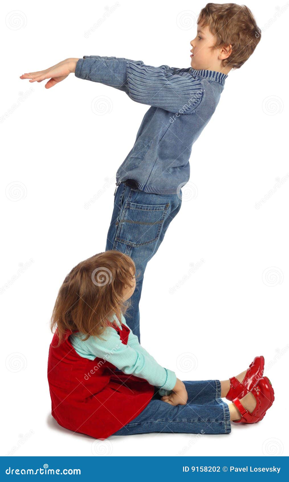 Boy With Girl Represent Letter J Stock Photo | CartoonDealer.com #9158310