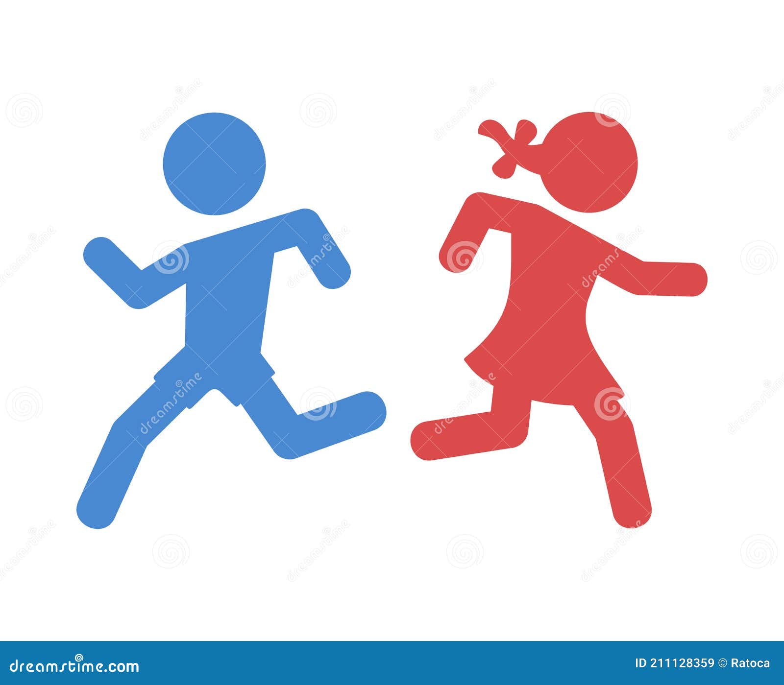 Boy and girl running stock vector. Illustration of recreation - 211128359