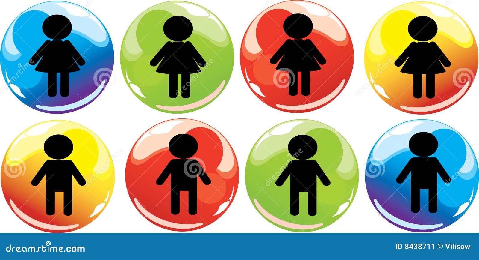 Boy and girl signs stock vector. Illustration of icon - 8438711