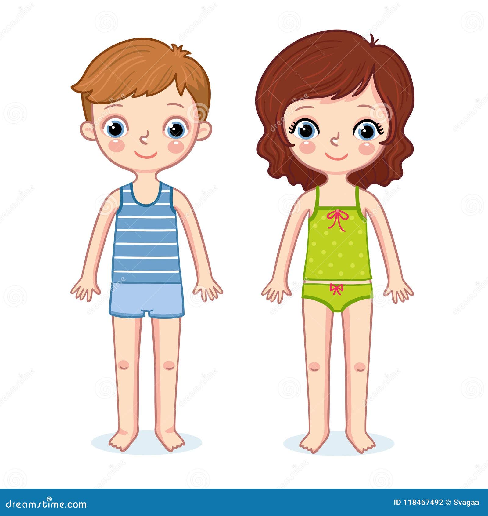 Boy and a Girl are Standing on a White Background. Stock Illustration ... Boy and a Girl are Standing on a White Background. Stock Illustration ...