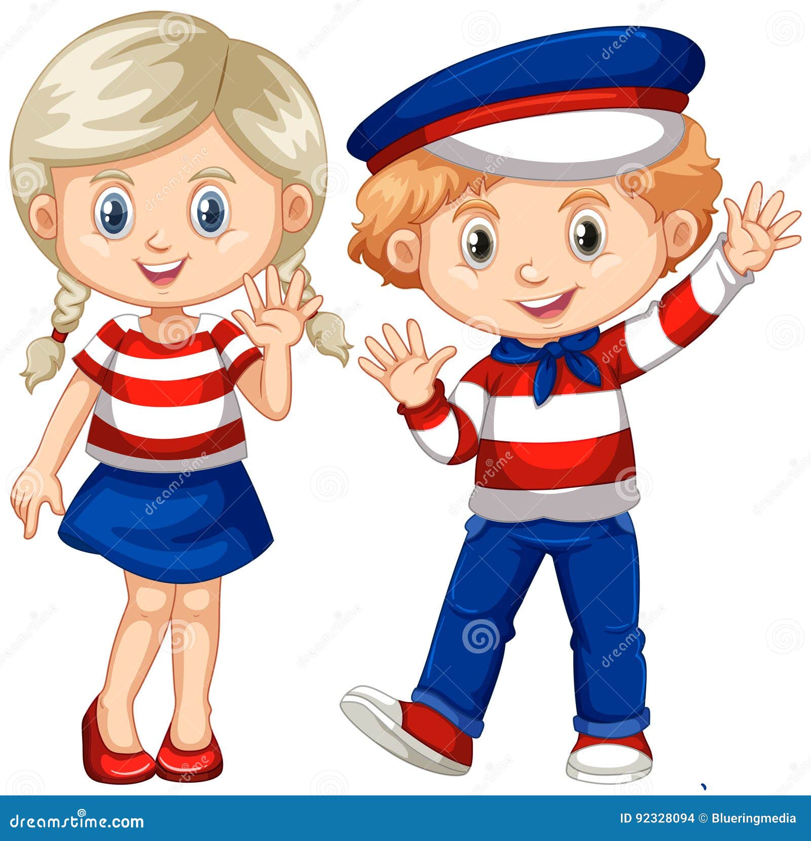 Girl Waving Hello Stock Illustrations – 536 Girl Waving Hello Stock ...