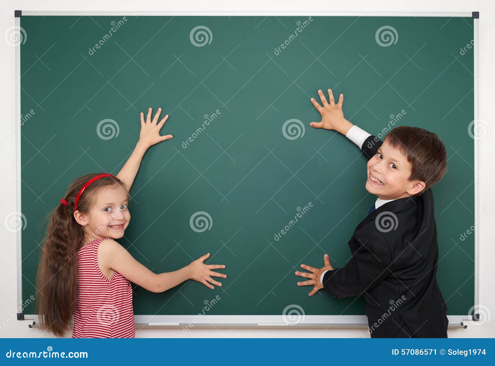 Boy and Girl Write on School Board Stock Image - Image of knowledge ...